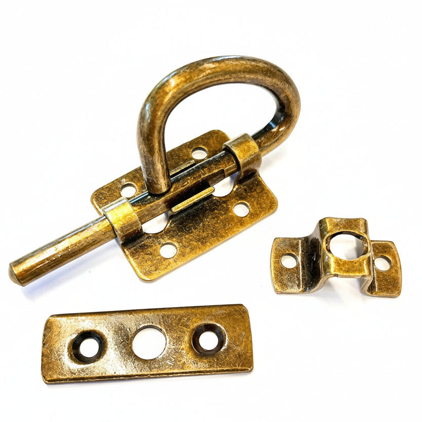 Airstream Bunk & Table Latch with Flat U-Strike, Antique Brass - 38110 ...