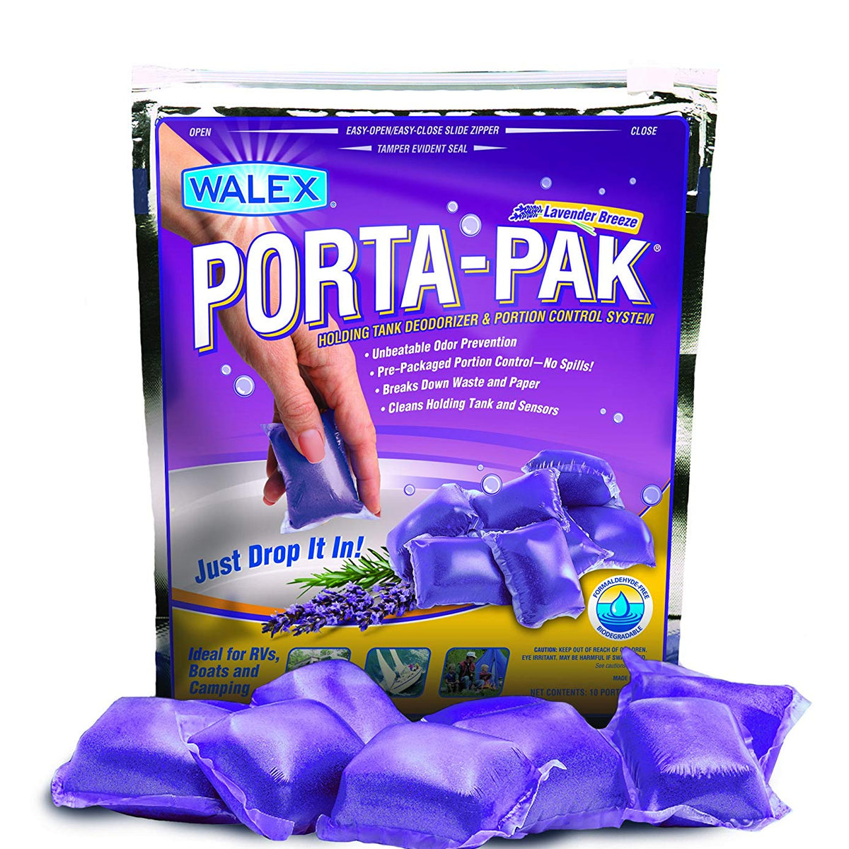 Walex Bio-Pak Porta-Pak Holding Tank Deodorizer Drop-Ins - 4 Scents ...